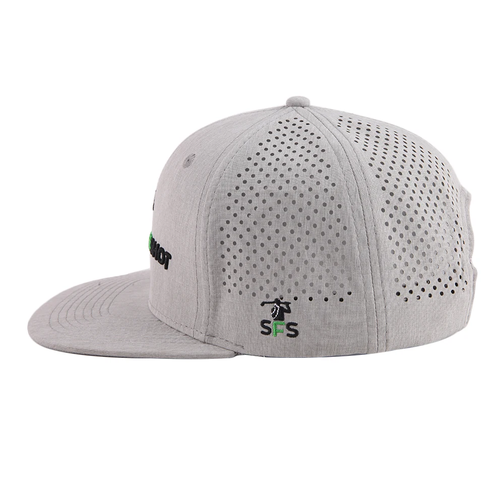 Custom 5 Panel Embroidery Logo Perforated Laser Cutting Hole Drilled ...