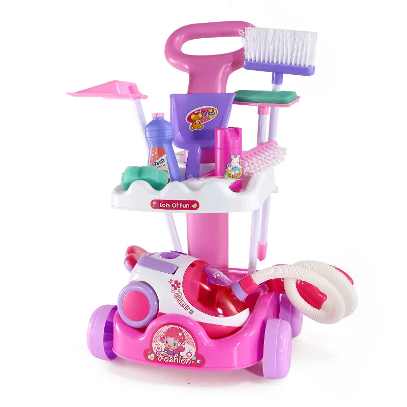 Children Early Educational Simulation Sweeping Trolley Cart Game ...