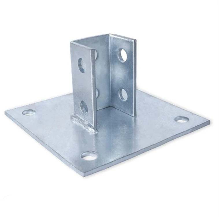 Galvanized unistrut base plate 150*150*5mm for 41*41 strut channel ...