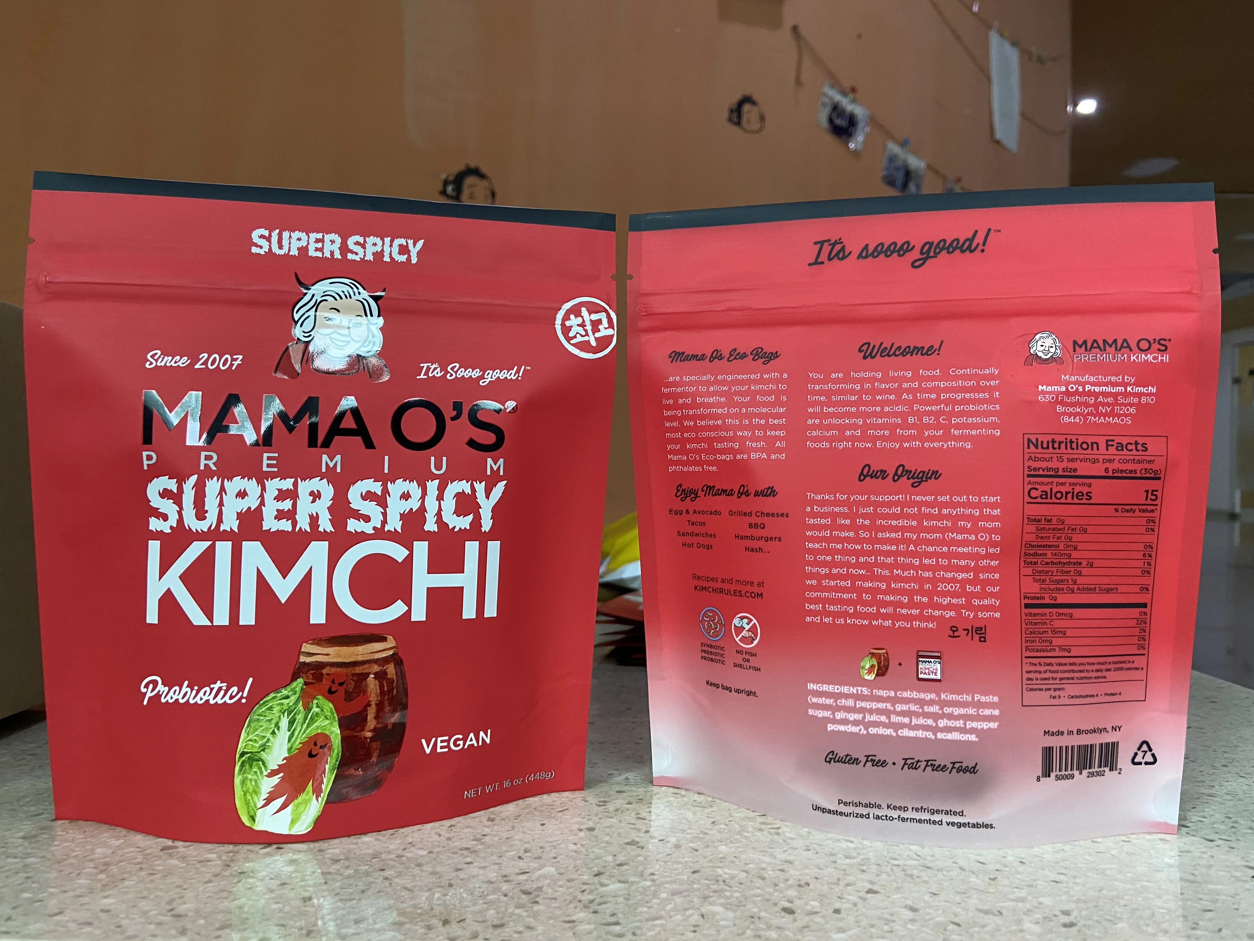 Custom Printed Matte White UV Printing Stand up Food Pouch for Kimchi ...