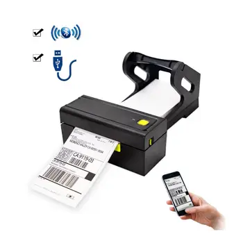 Portable 4 Inch 110mm Receipt Barcode Express Shipping Label Blue-tooth ...