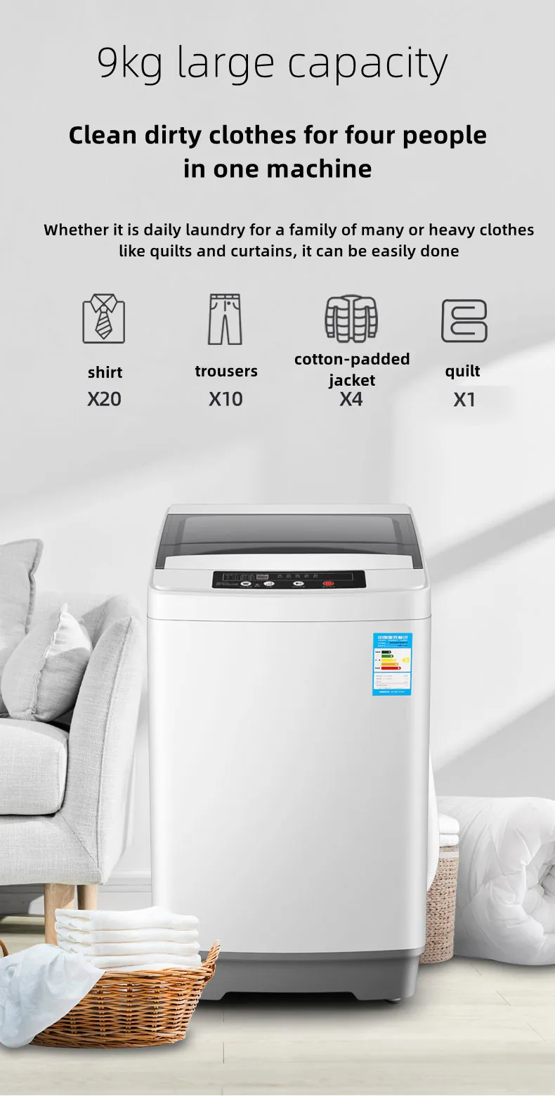 8kg Multi-function Intelligent Top Loading Laundry Washing Machine ...