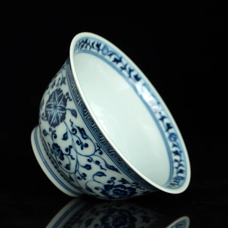 Zhongjiayao Ceramic Covered Bowl Jingdezhen Chai Kiln Blue And White ...
