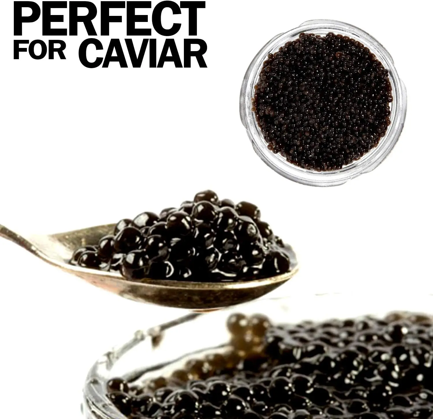 Caviar Jar Small Mini Glass Jars with Tin Lids, 1.75 oz - Versatile ...
