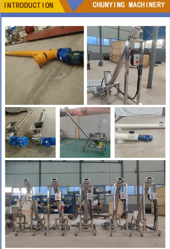 Wood Chips Auger Conveyor Spiral Conveyor Flexible Screw Conveyor ...