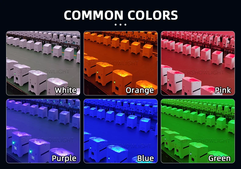 Hot Sale Rechargeable 6x18w RGBW UV LED Uplights for Parties