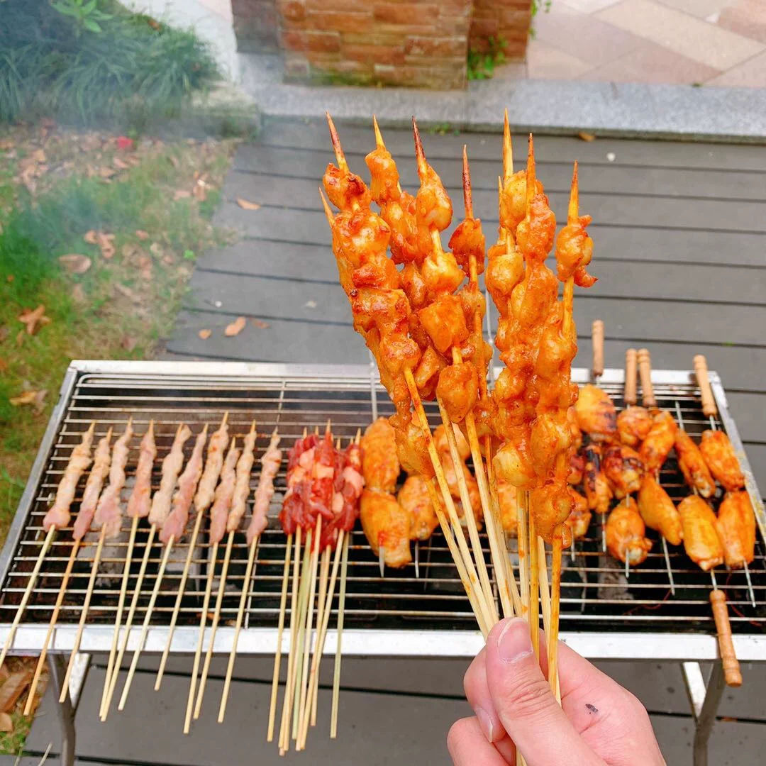 Biodegradable Round 50cm Barbecue Bamboo Stick Skewers 40cm - Buy 50cm ...