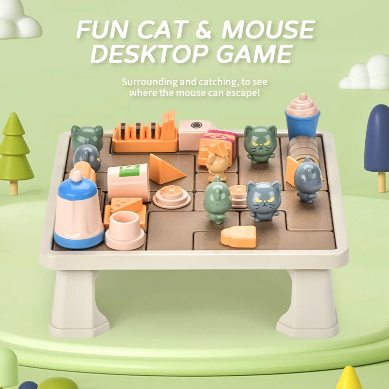 Fun Board Games Toys Cat And Mouse Game Toys Set Puzzle Game For Kids ...