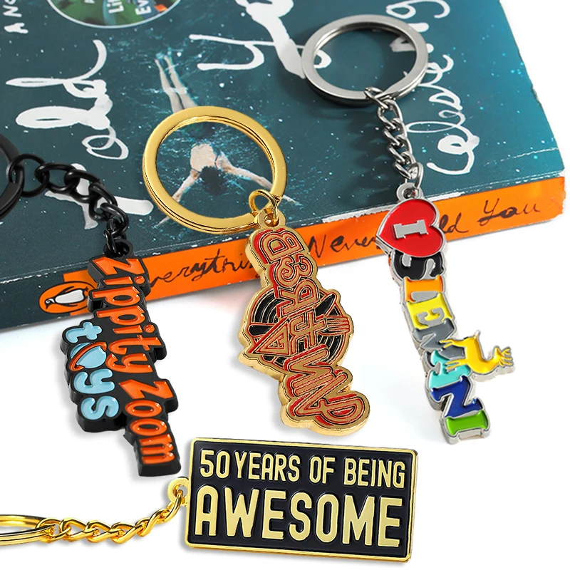 Factory Wholesale Custom Metal Key Chain 2d 3d Company Logo Letter Keychain Key Chains Keyring ...