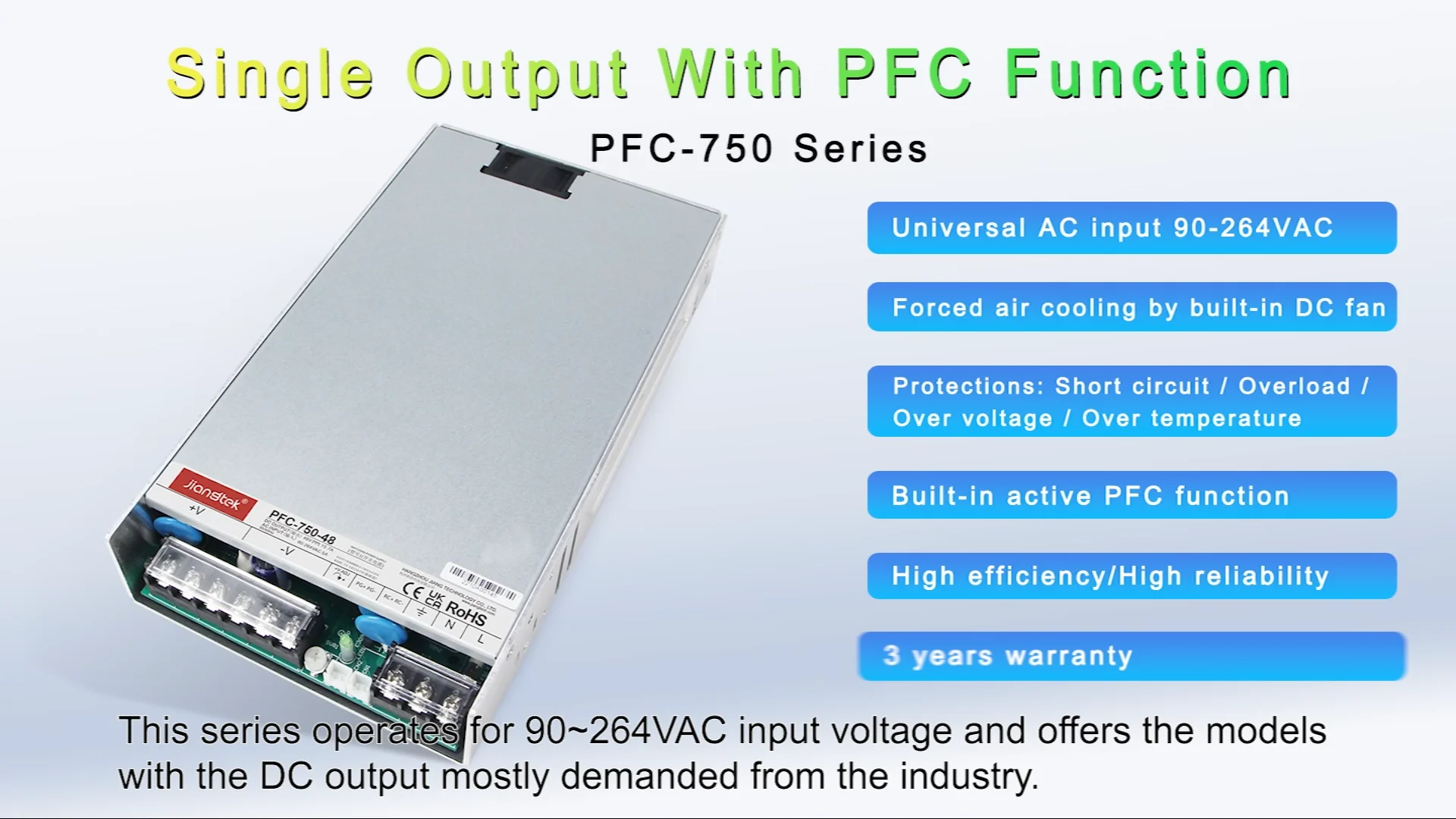 Jiangtek Smps Pfc-750-48 750w 48v Pfc Function Single Output Power ...