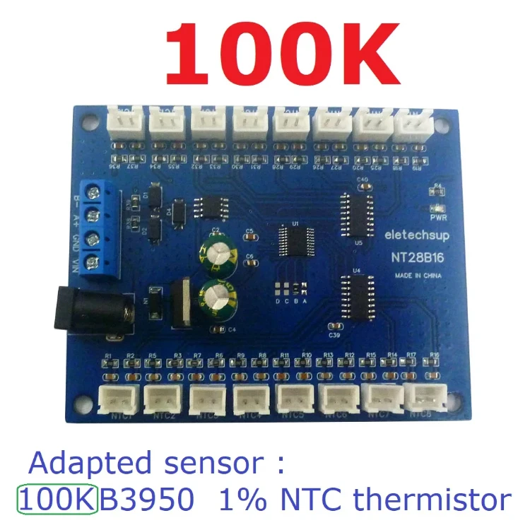 16 Channel RS485 Temperature Acquisition Board - Eletechsup
