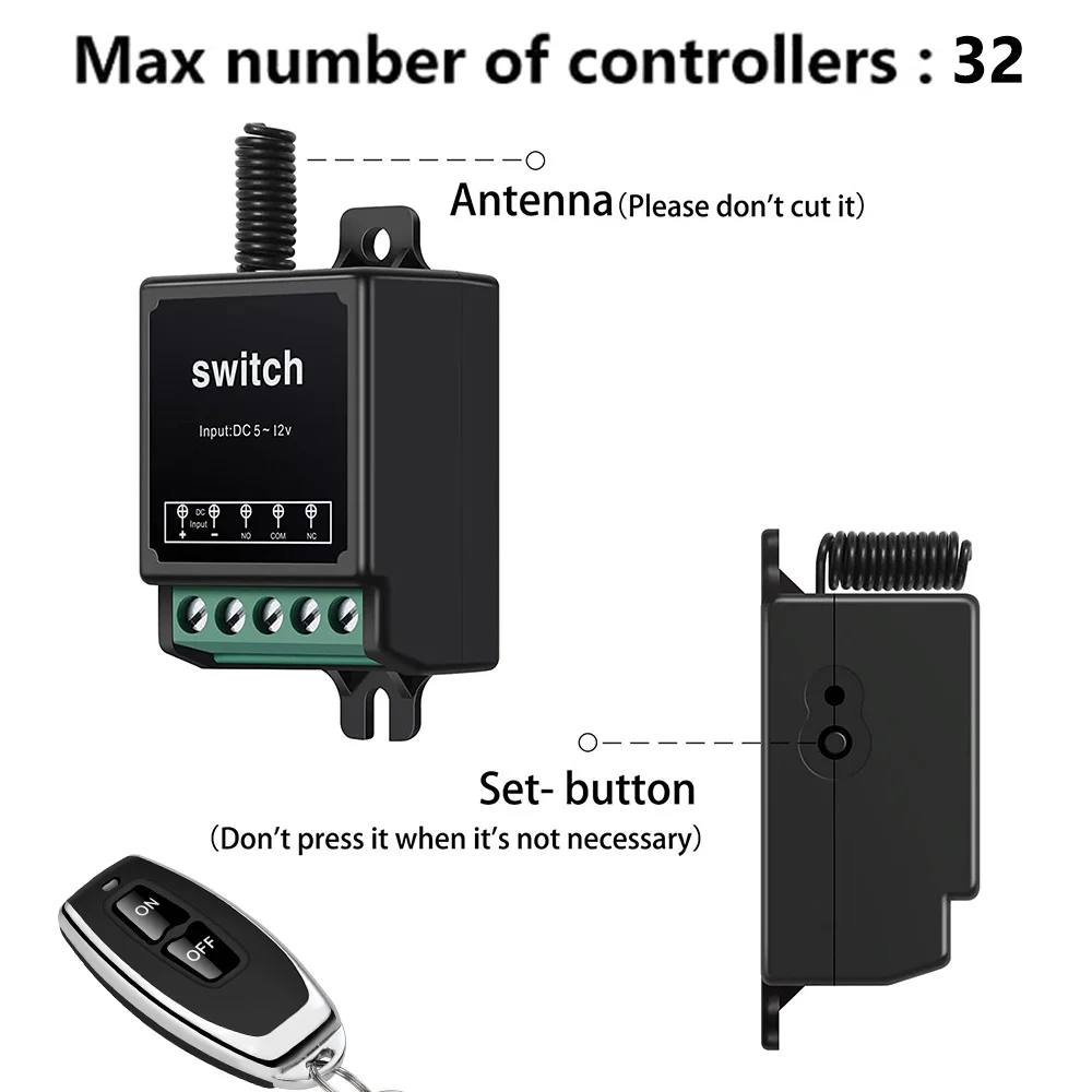GLC DC 5V RF Wireless Switch - Reliable Door Automation
