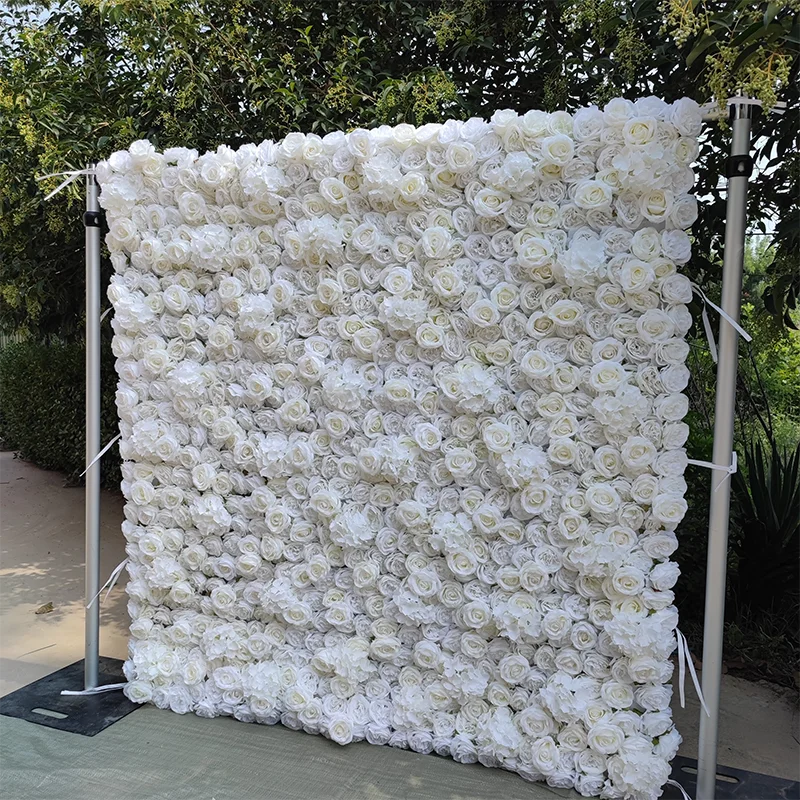 Artificial Flower Wall 5d Wedding Backdrop Decoration Roll Up Rose ...