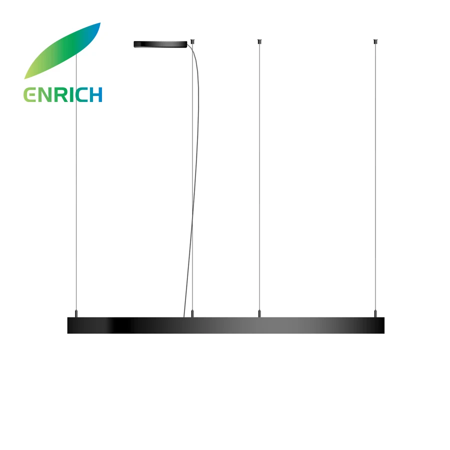 Suspended Curved Profile Linear Led Chandelier Modern Circle Pendant ...