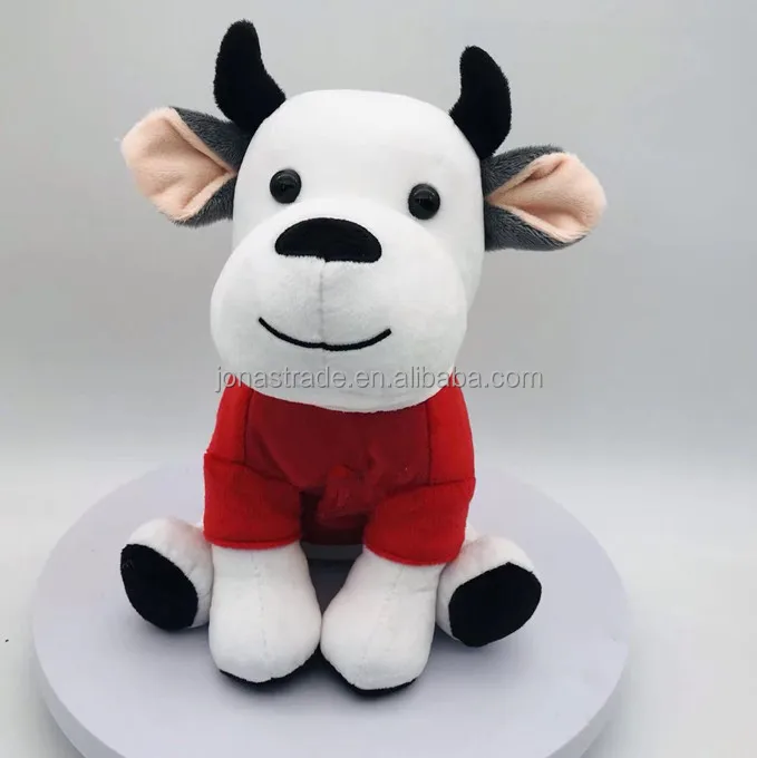Wholesale Stuffed Animal Cow Toy Custom Bull Plush Toy With T-shirt ...