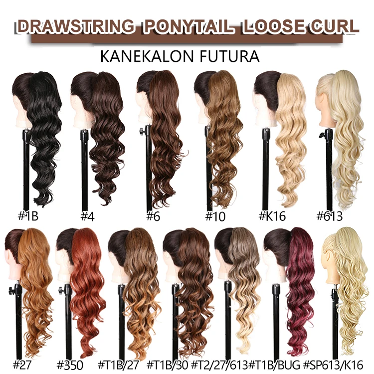 Wholesale Custom Logo Synthetic Ponytail Hair Piece 28'' Claw Clip Wrap ...