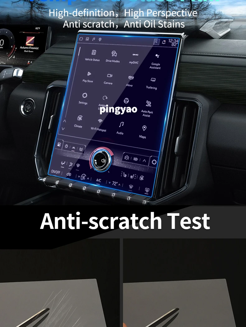 Car Stickers Radio Carplay Display Touch Screen Protector Tempered ...