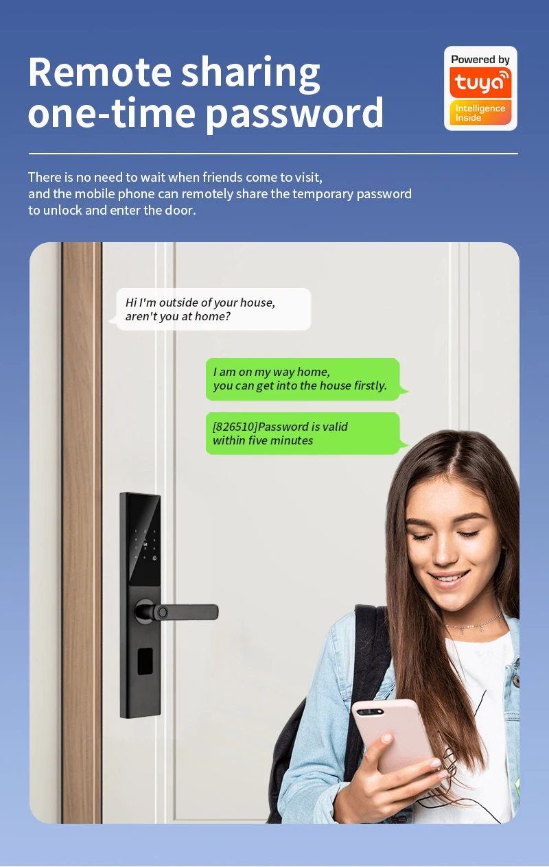 Tysh Factory Price Home Security Digital Wifi Tuya App Smart Door Lock ...