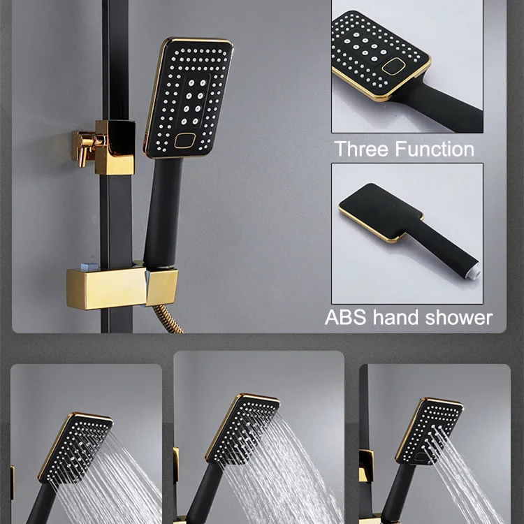 Luxury Brass Rose Gold Digital Wall Mounted Shower Set