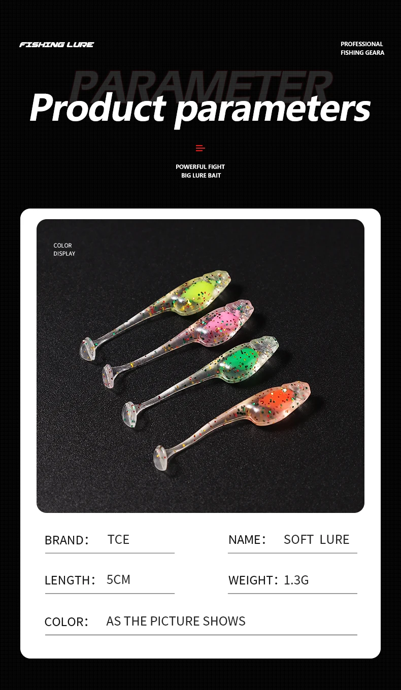 DN 5cm 1.3g Tadpole Lure - Soft Bait for Crappie Fishing