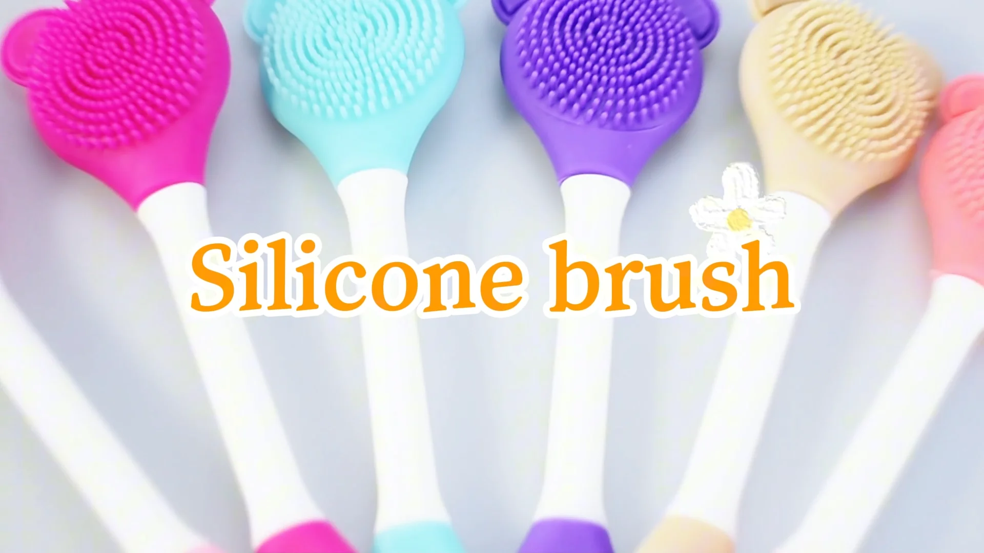 Cute Bear Shaped Double Facial Cleansing Mask Soft Hair Brush Silicone ...