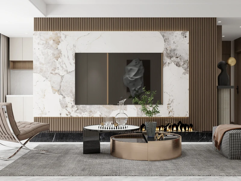 Wooden Grain Grille Wall Panels Wpc Wood Color Interior Decorate Fluted ...