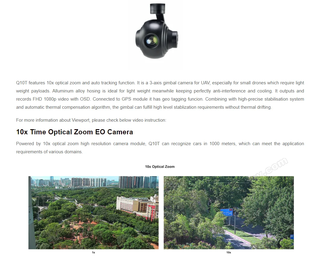Viewpro Q10T Gimbal Camera - 10x Optical Zoom & Tracking