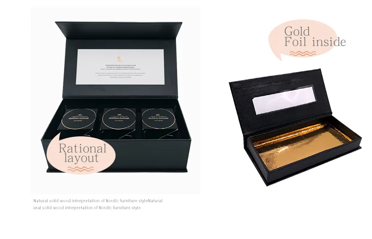 Luxury Package Magnetic Black Satin Insert Lined Gift Box Packaging ...