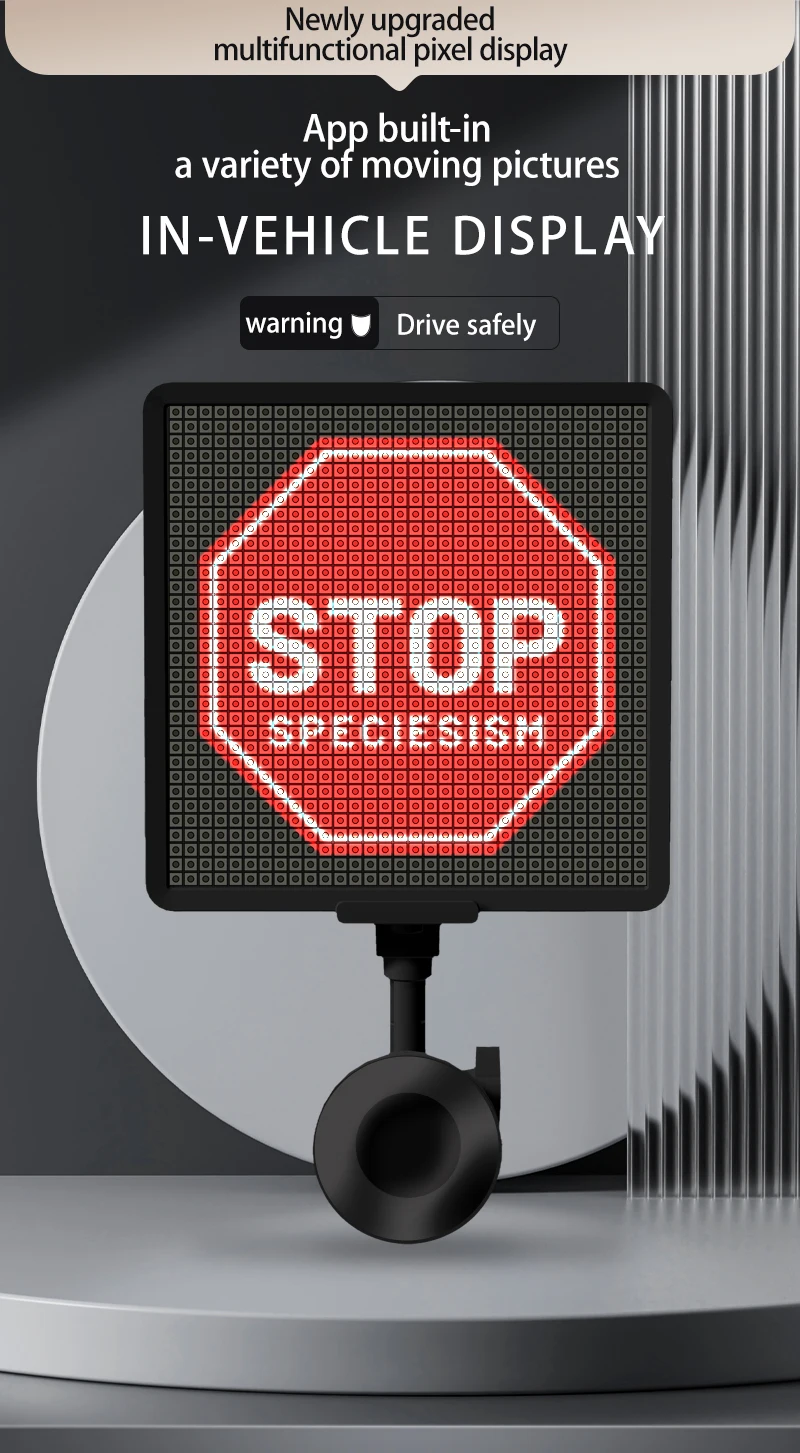 Car Led Screen Pixel Art Display 32X32 App Phone Control Programmable ...