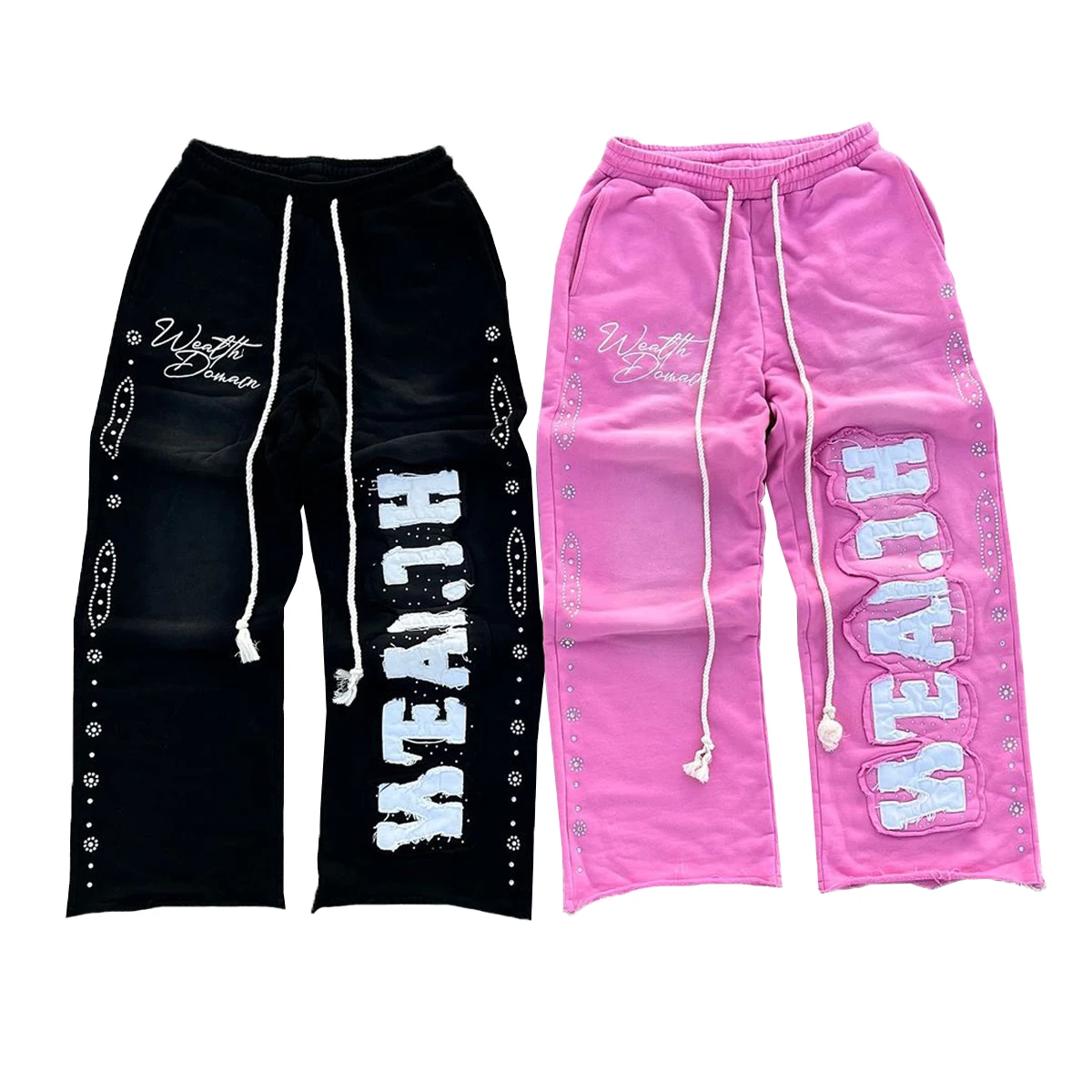 Custom Streetwear Boxy Fit Distressed Embroidery Patch Applique ...