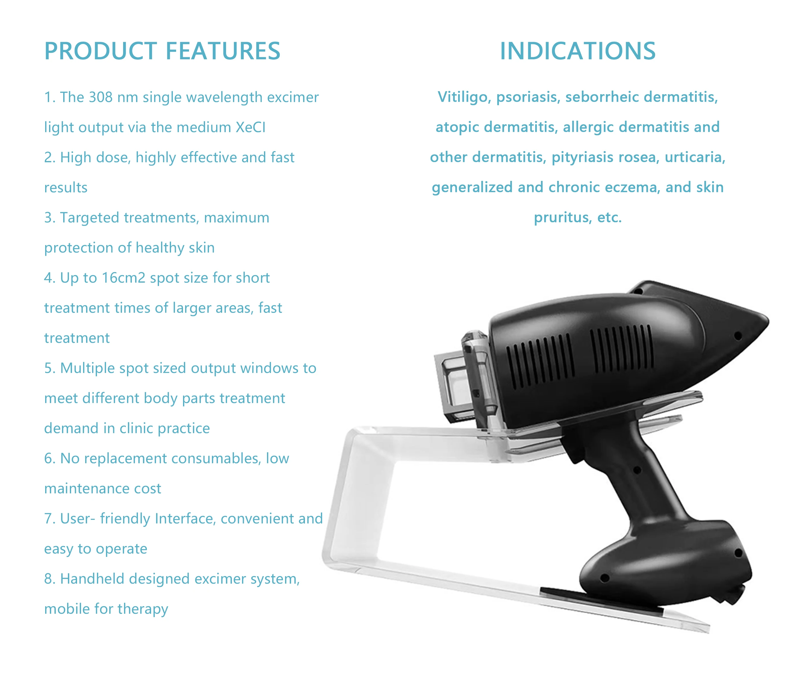 308nm Excimer Laser Vitiligo Psoriasis Ultraviolet System Hospital ...