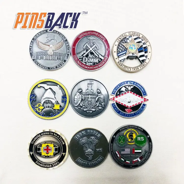 Wholesale Challenge Coin Manufacturer Antique Gold Plating Soft Enamel ...