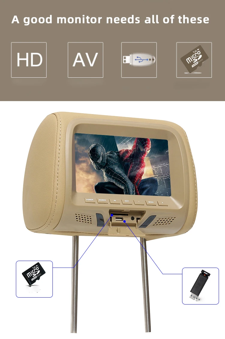 7inch Car Seat Back Headrest Player Monitor Mp5/av Car Headrest With ...