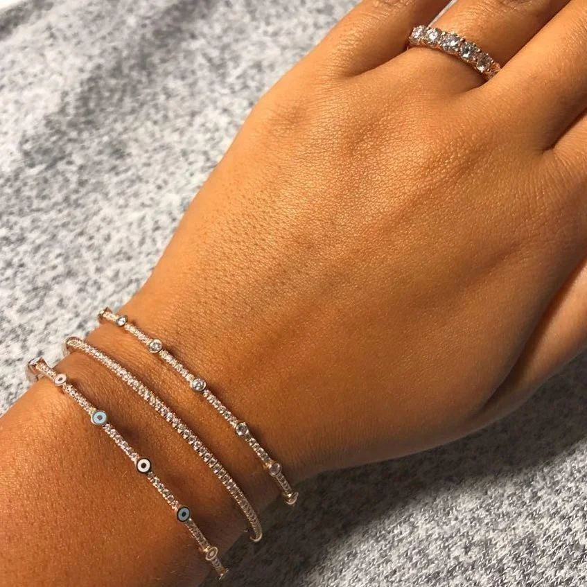 Bohemia Boho Style 2023 New Design Jewelry Rose Gold Plated Enamel Eye ...