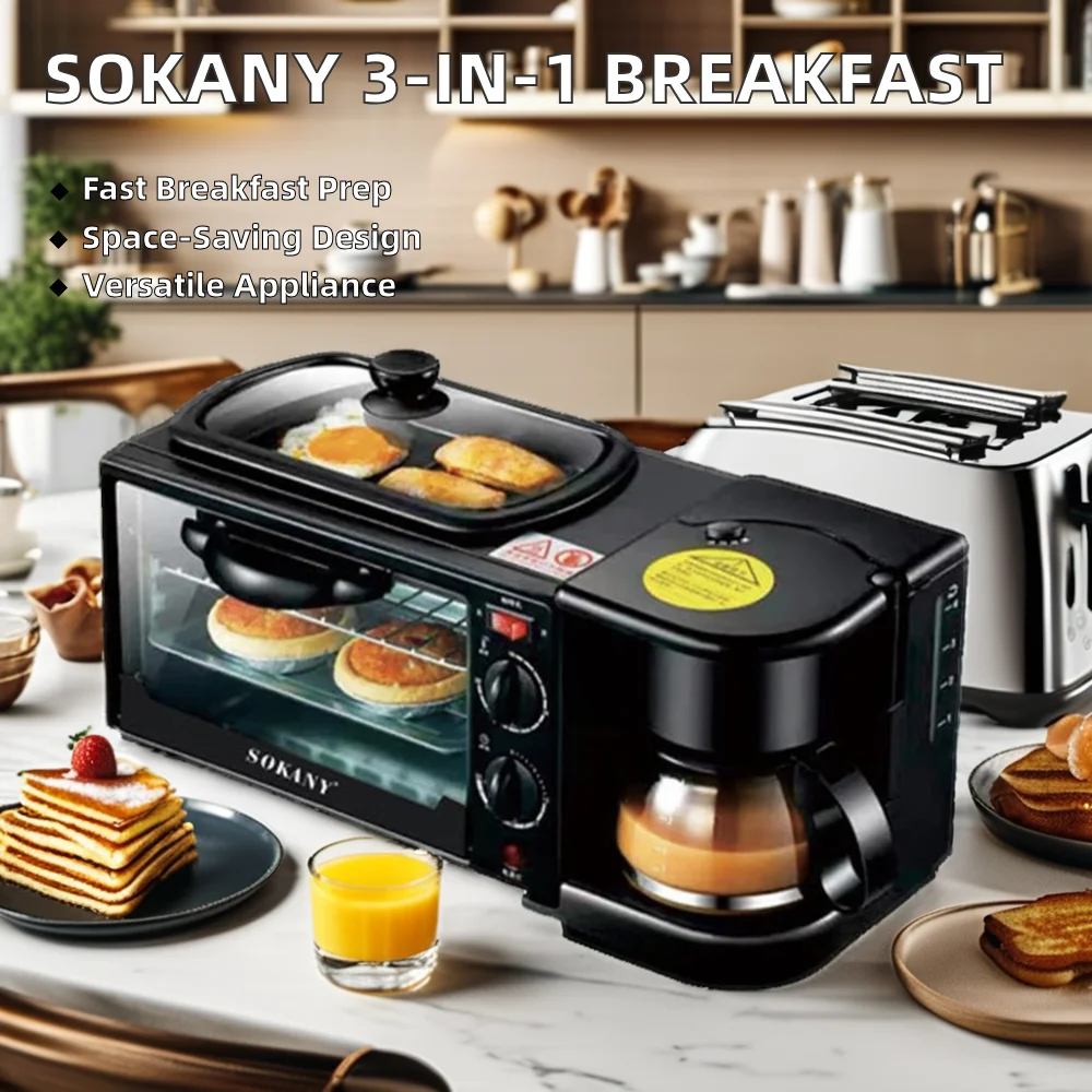 Sokany 3-in-1 Breakfast Machine - Efficient & Versatile