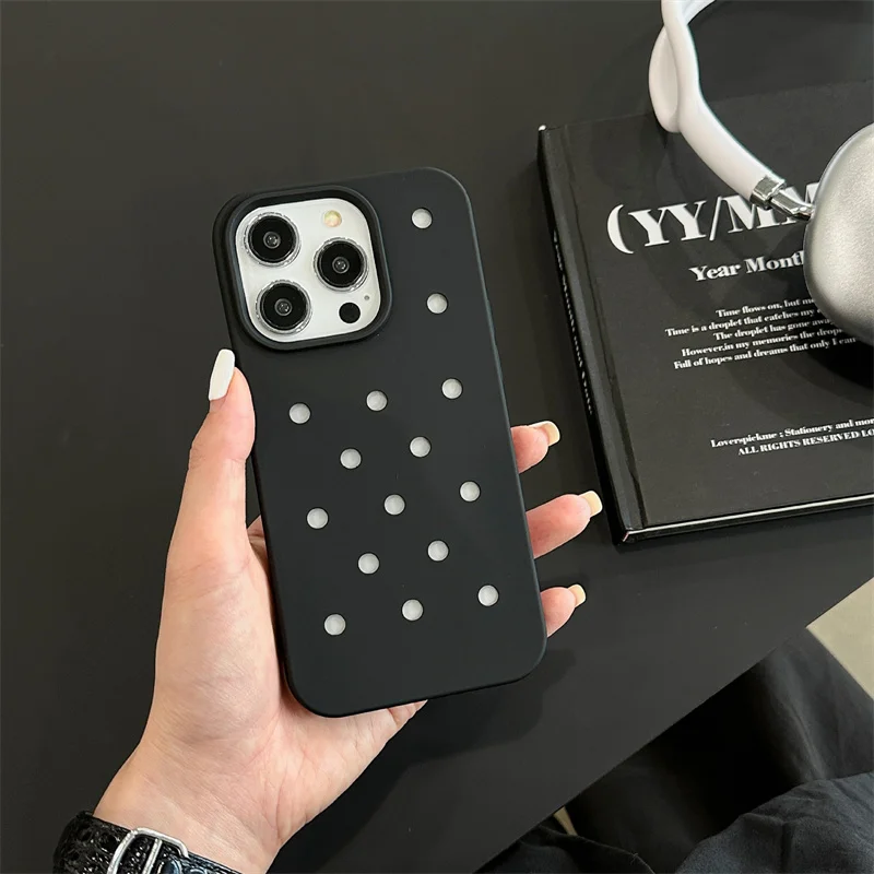 Diy Croc Rubber Soft Silicone Breathe Phone Case With Holes For Iphone ...