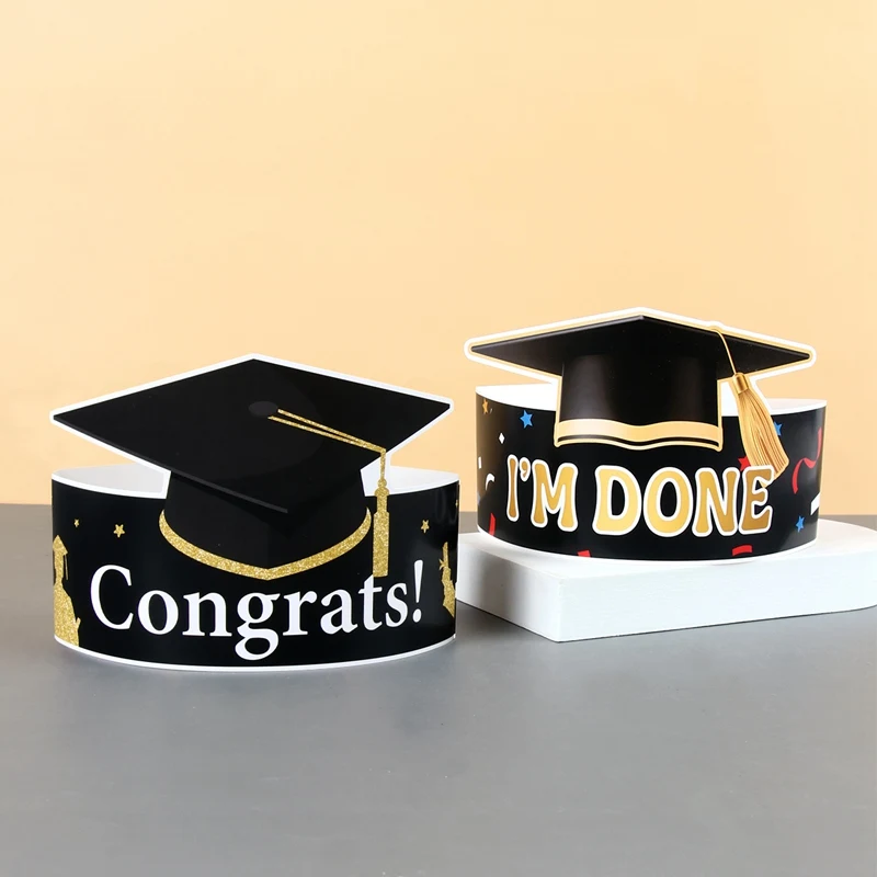 Graduation 2024 Paper Mortarboard Hat for Party Decorations