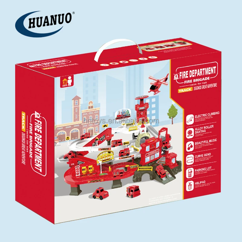 Electric Fire Station Great Adventure Track Toys Slot Racing Toys Track ...