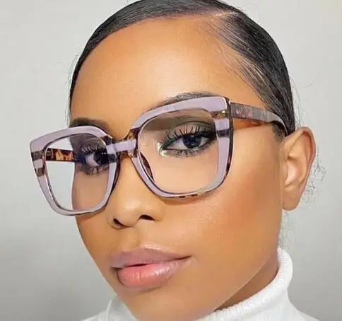 Super fashion big eyeglasses frames women eyewear retro square glasses ...