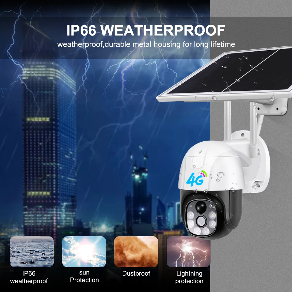 V380 1080P 4G Wifi Solar PTZ Outdoor Surveillance Camera