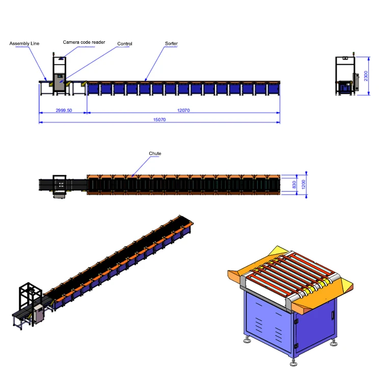High Efficiency Machine Sorted Parcel Sorter Ecommerce Parcel Sorting ...