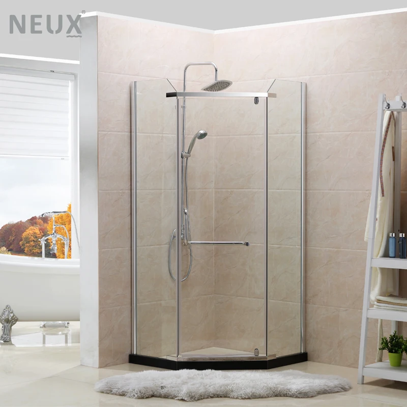 Diamond Hexagon Shaped Tempered Glass Shower Enclosure