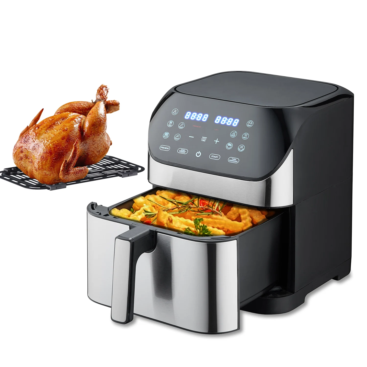 Stainless Steel Digital Air Fryer 6l 8l Home Use Electric Deep Fryer ...