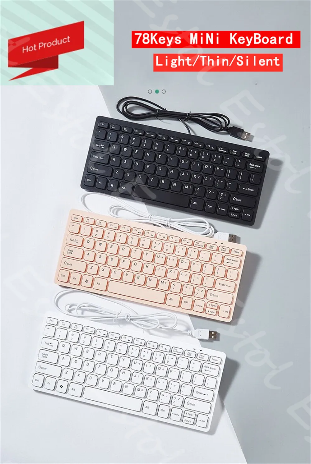 Mini Multimedia Wired Keyboard 78 Keys for PC & Laptop