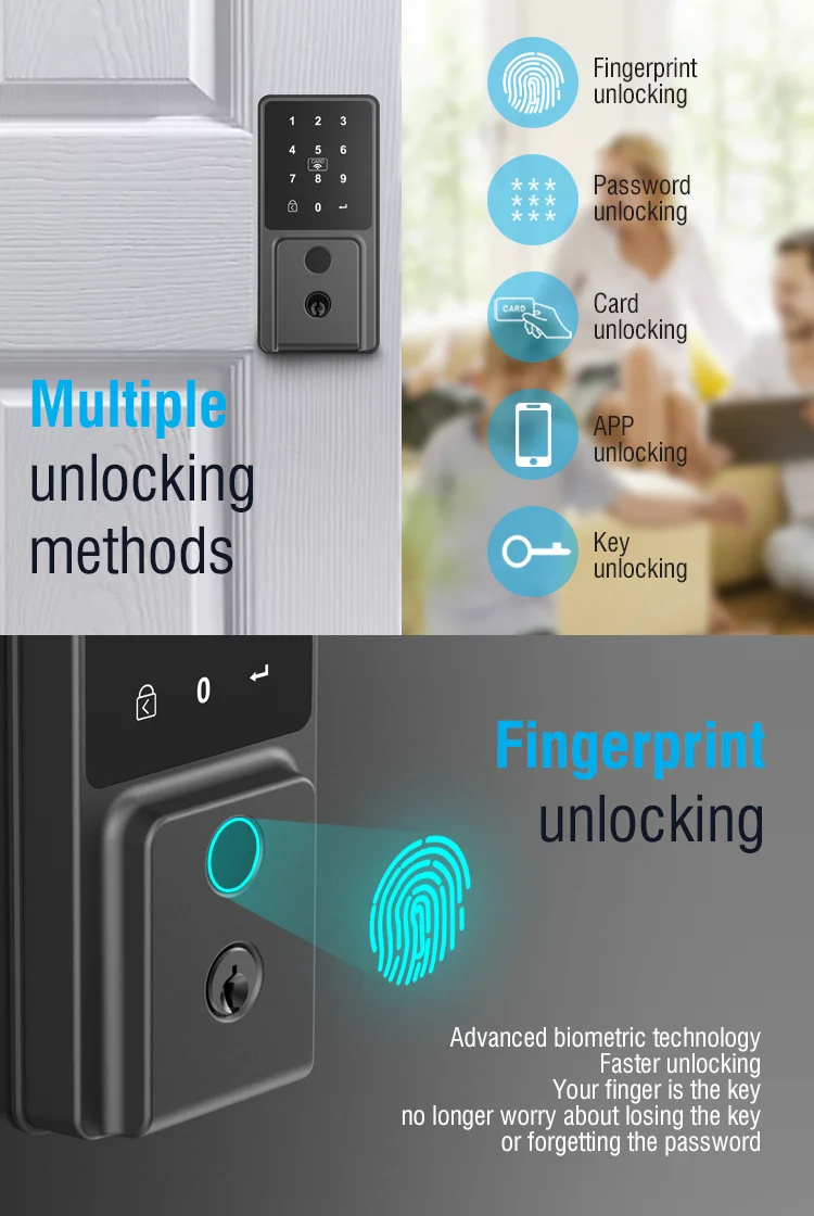 Te'an Digital Smart Lock Electric Key Fingerprint Card Access Password ...