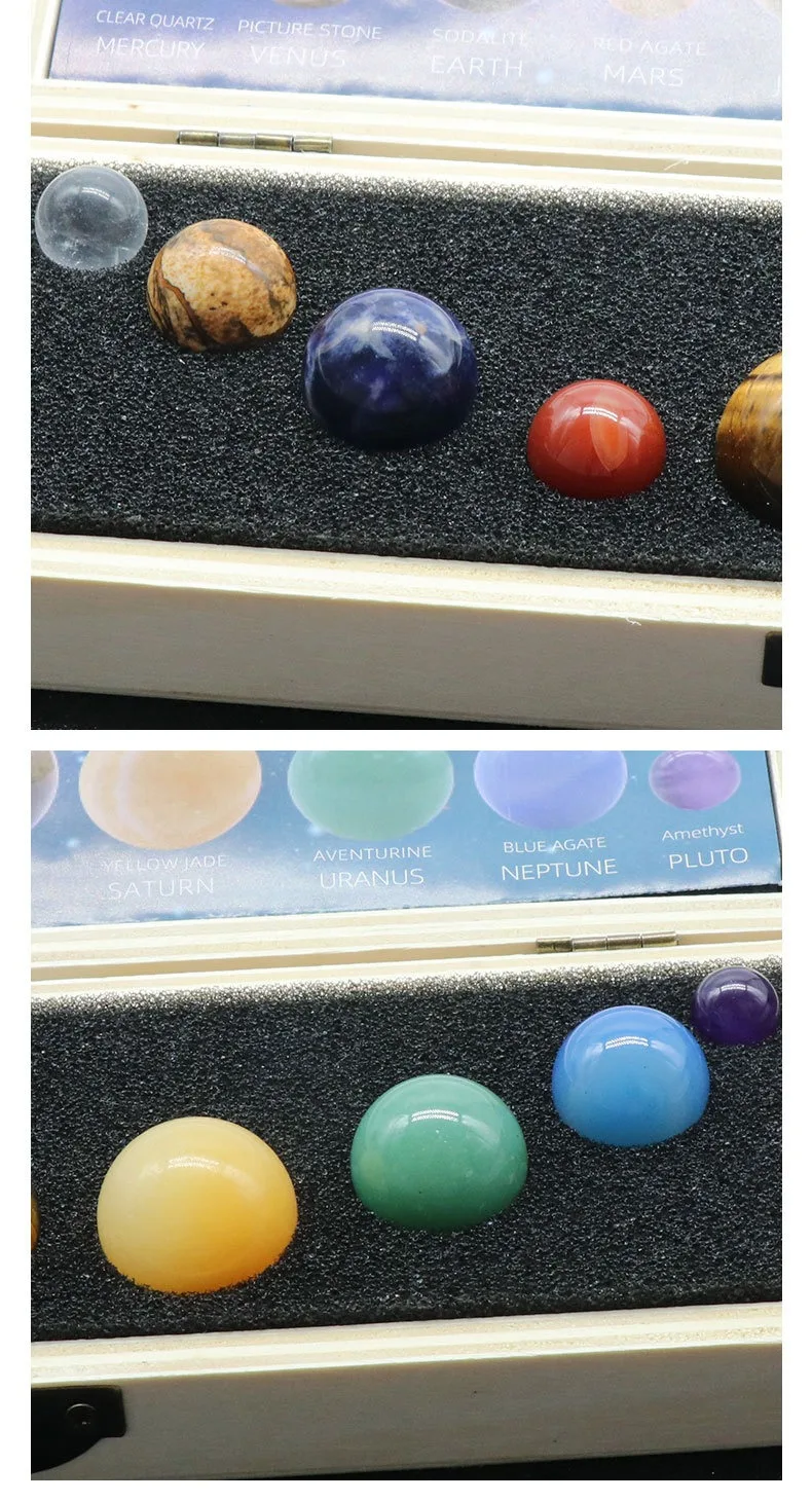 Popular 9 Planets Solar System Tumbled Stones Healing Crystal Gemstone ...