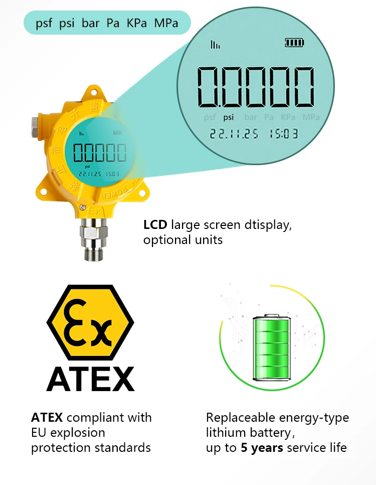 NB-IOT GPRS 4G Lora Explosion Proof Battery Powered Wireless Pressure Transmitter Sensor ...