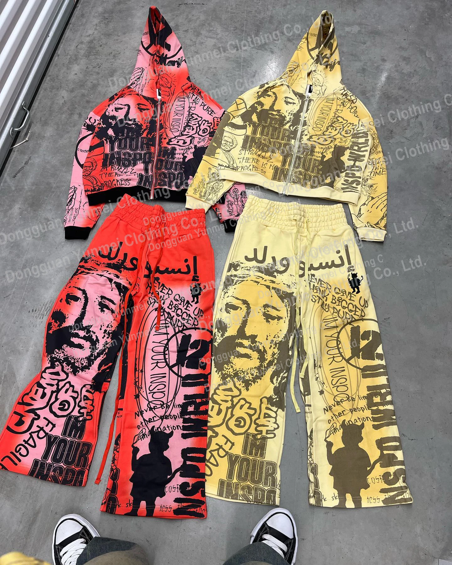 Plus Size Vintage Hoodie And Sweatpants Set Sweatsuit Custom Unisex ...