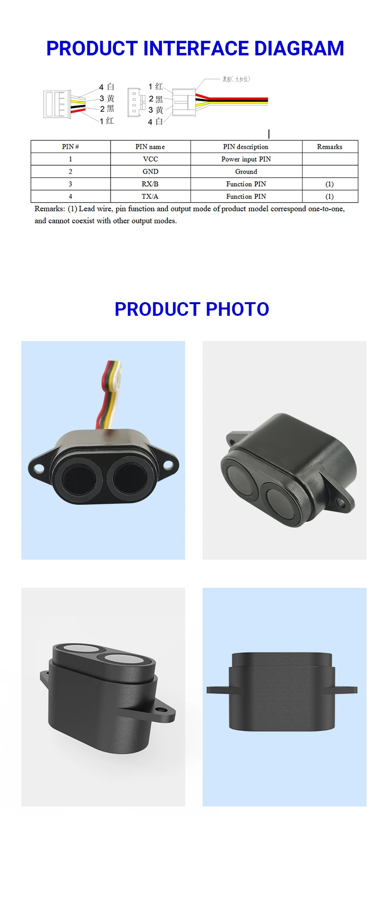 DYP-A22 Ultrasonic Sensor for Obstacle Avoidance & Racing