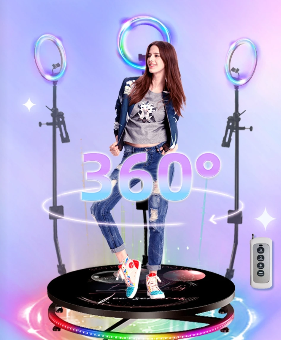 2024 360 Photo Booth Infinity Glass 90cm 360 Degree Photo Booth Machine ...